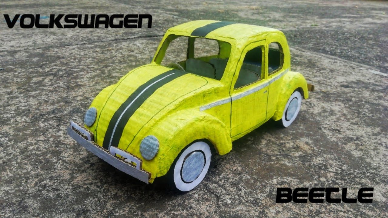 How to make Volkswagen Beetle from cardboard || Volkswagen beetle ...