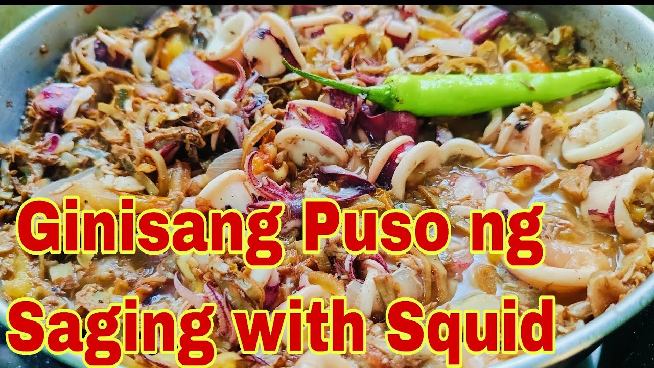 Simpleng Ulam Pinoy Recipe | Ginisang Puso ng Saging with Squid - YouTube