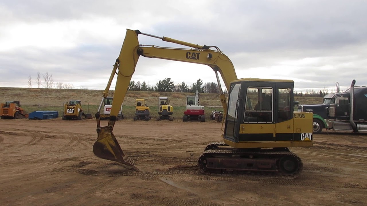 Caterpillar E70B Excavator from Elderon Truck - YouTube