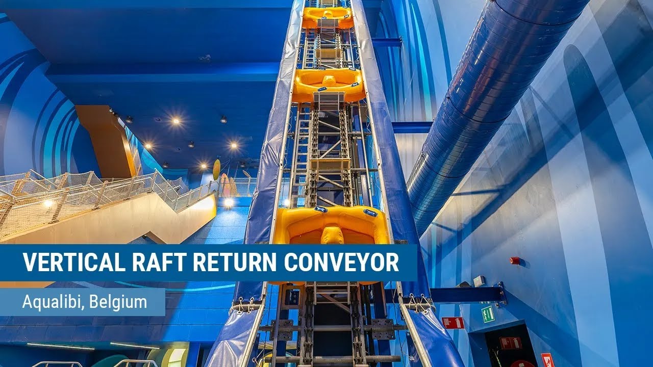 Sunkid Moving Carpet – Vertical raft return conveyor - YouTube