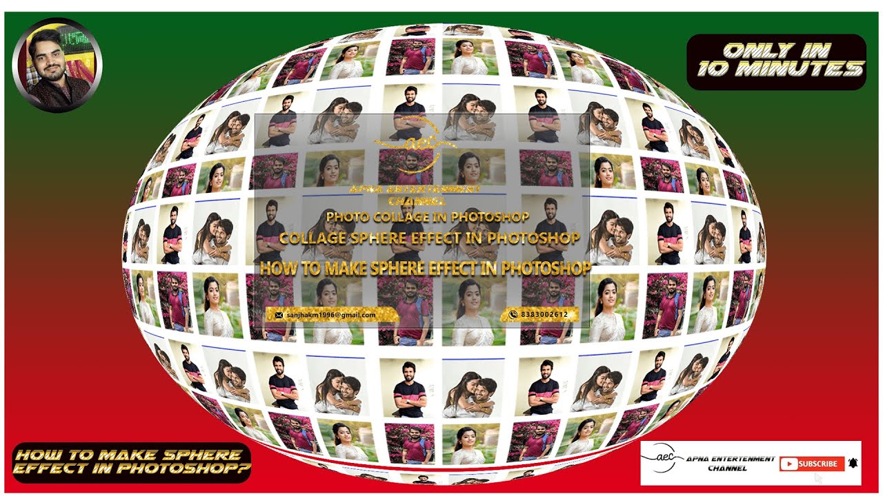 Collage Sphere Effect in Photoshop in Hindi || How to Create Photo ...