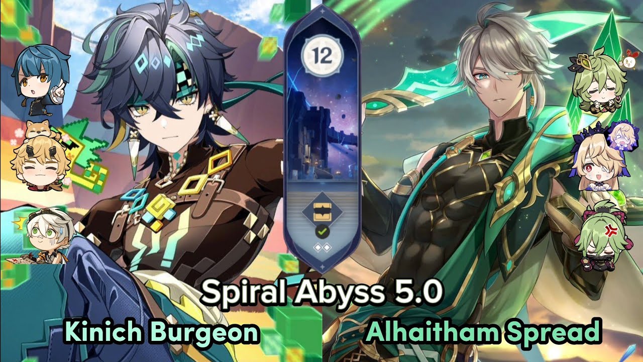 Spiral Abyss 12 | F2P Team! Kinich Burgeon & Alhaitham Spread | Genshin ...