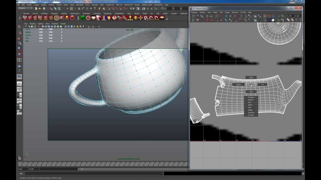 22 Renderman teapot part 6 (Unwrapping) - YouTube