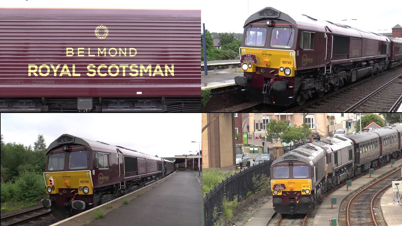 "Belmond Royal Scotsman in North Wales with 66743+66746" - YouTube