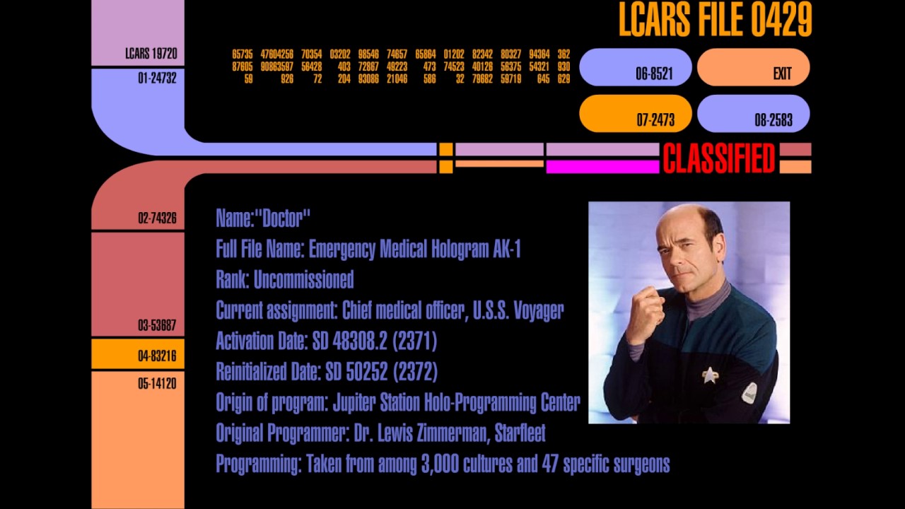 Star Trek LCARS - Voyager Crew Manifest - YouTube