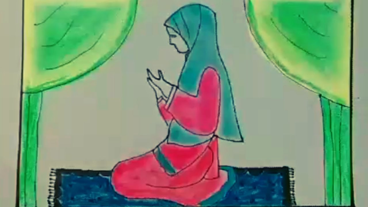 Namaz praying scean drawing - YouTube
