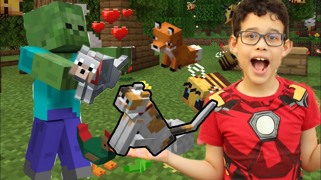 CUIDANDO DOS MEUS PETS NO MINECRAFT - YouTube