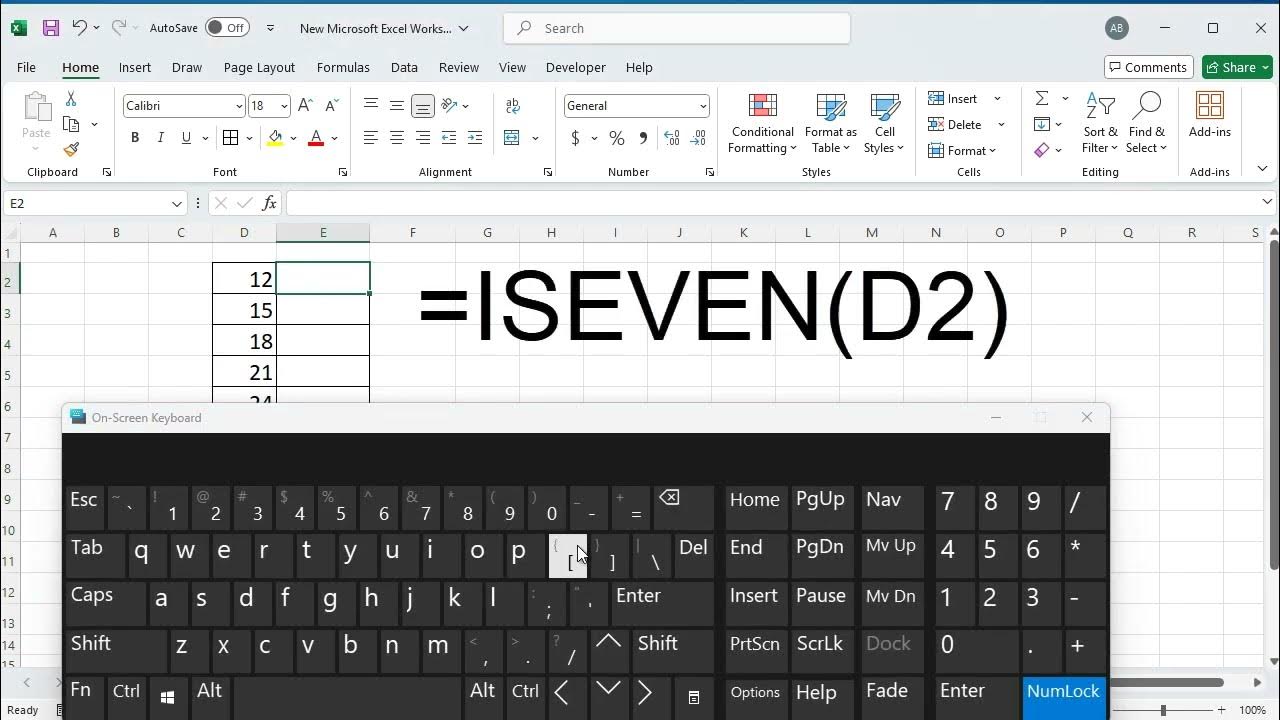 How to find even numbers in excel using ISEVEN Function - YouTube