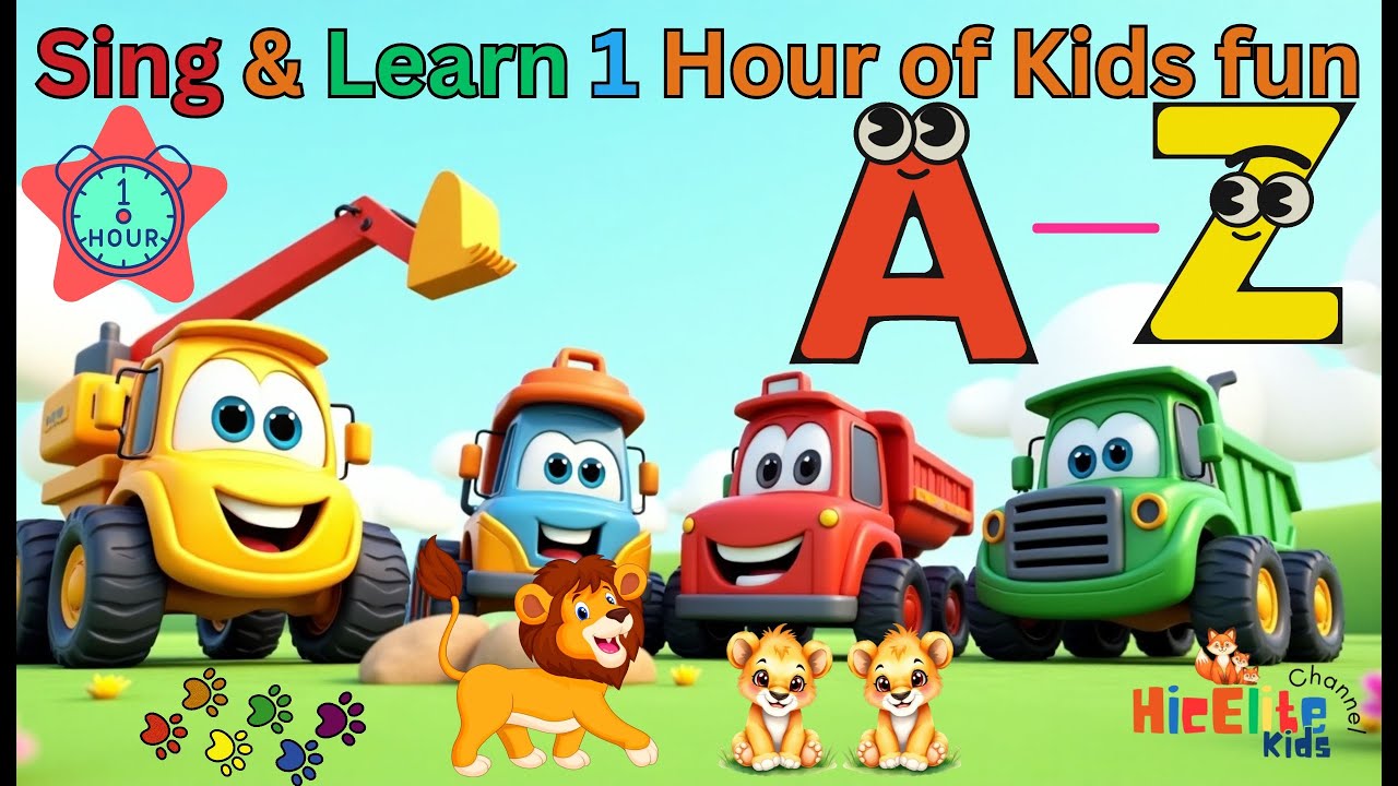 Construction Vehicles Song|ABC Phonics| Animals|Colors| Planets|shapes ...