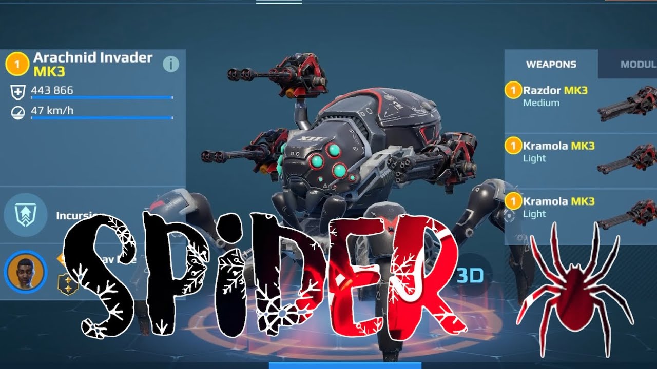 Invader Machine Guns | The Big Spider Robot | War Robots Gameplay - YouTube