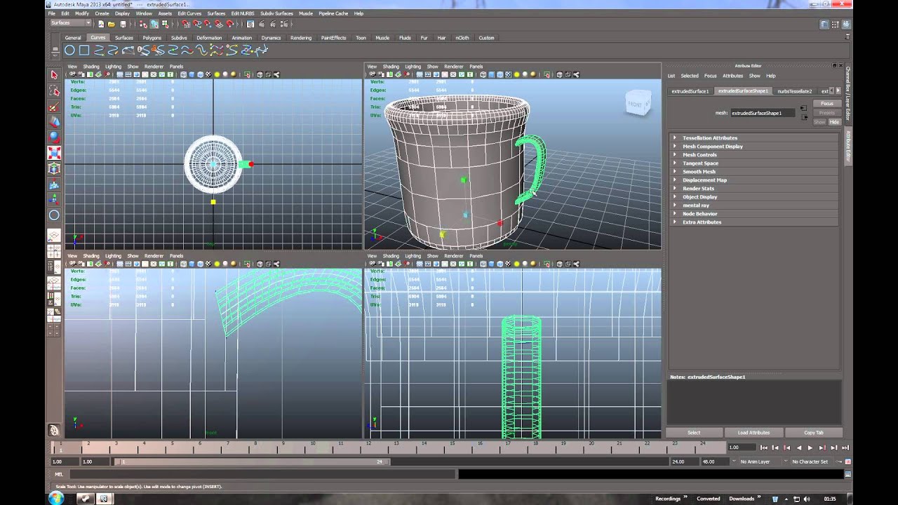Making a Cup in Maya CP Curve Tool - YouTube