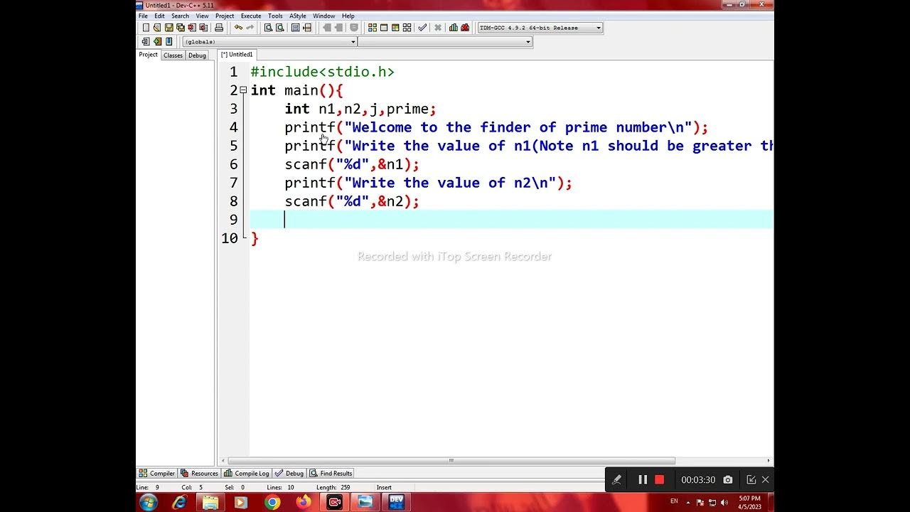 Program 11.1 Find the Prime numbers in C Language. - YouTube