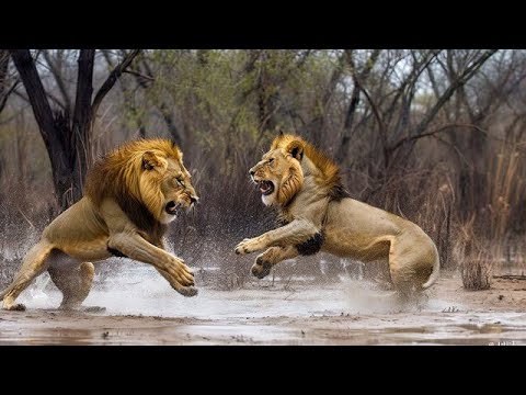Wildlife! Lion vs Lion Fight to see how is king - Raw footage || JMF 2. ...