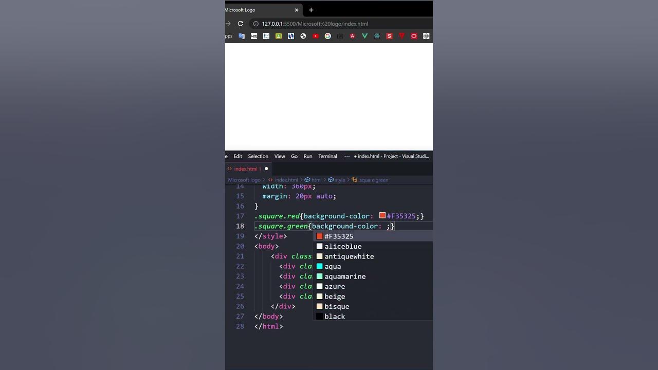Microsoft Logo Using Html And Css Youtube