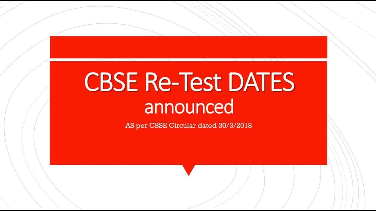CBSE ReTest exam dates announced - Latest CBSE News - YouTube