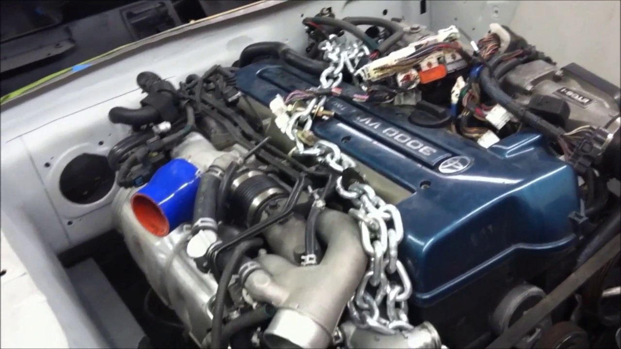 65 Mustang Firewall Clearancing for 2JZ Turbo - YouTube