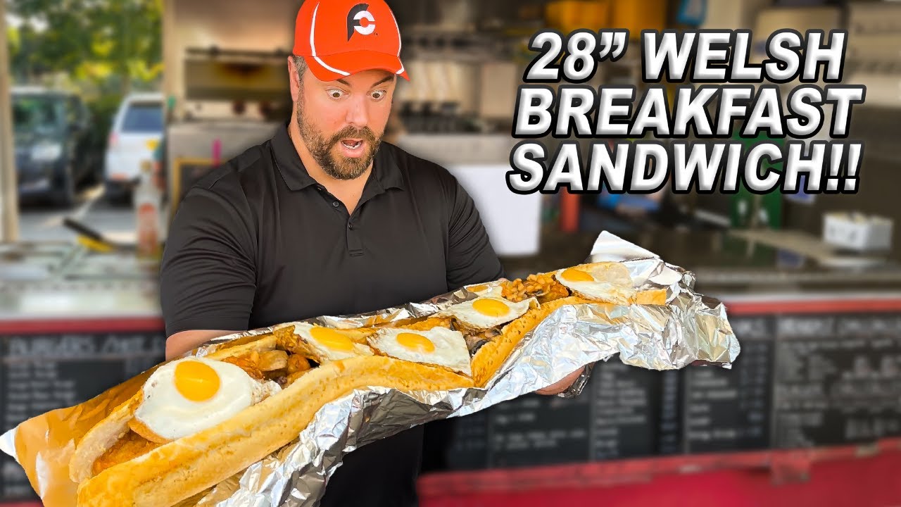 Meg's Viral 28-Inch Mega Welsh Breakfast Sandwich Challenge in Wales vs ...