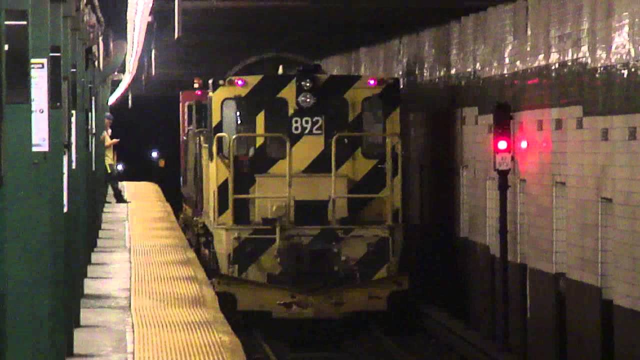 MTA Work Train South Brooklyn Railway GE R47 N2 & R77 892 passing ...