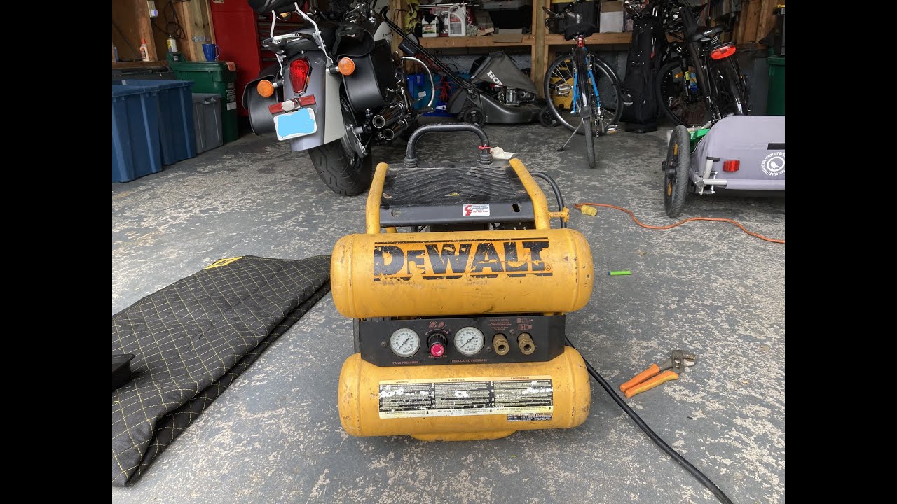 DEWALT 4-Gallon Electric Dolly Style Air Compressor Handle repair - YouTube