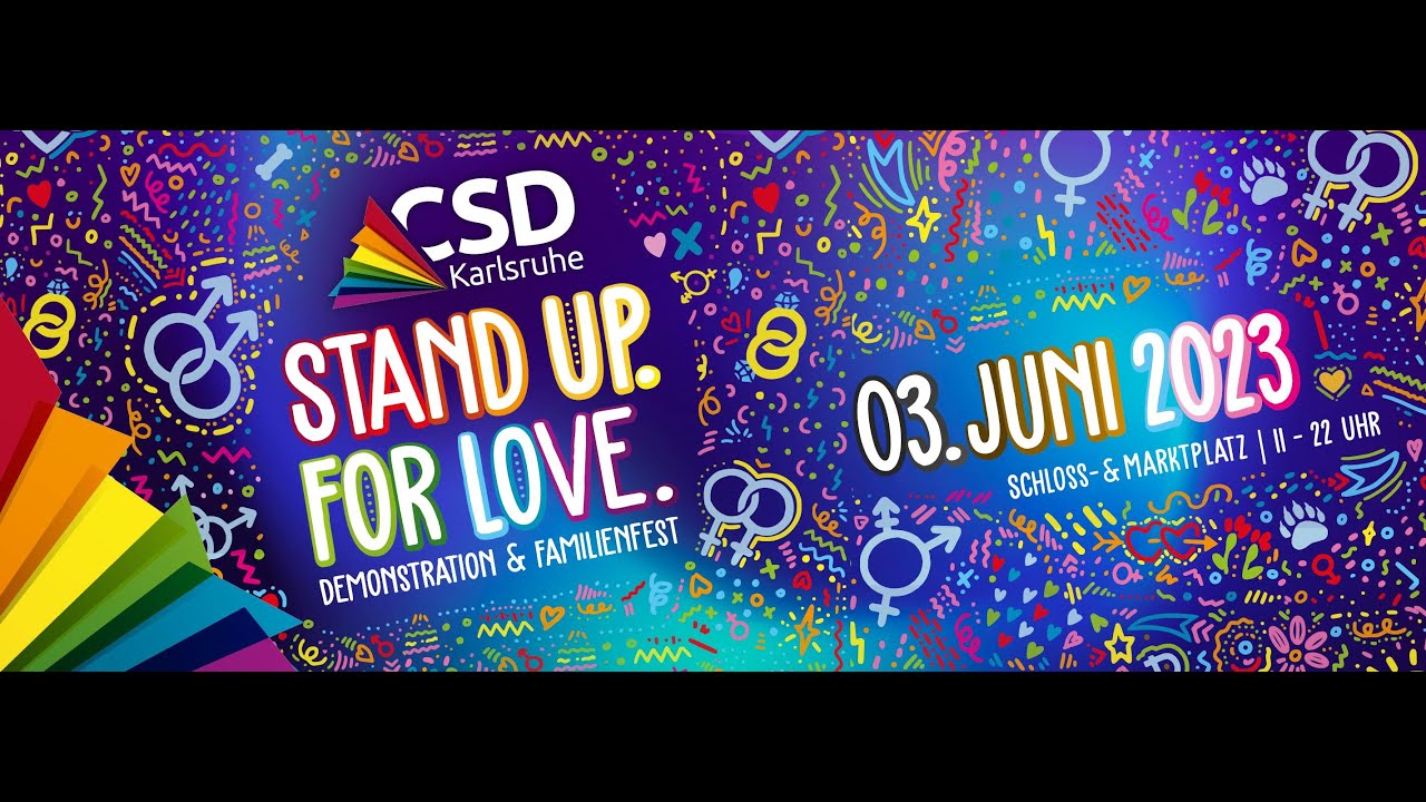 CSD Karlsruhe 2023 "Stand Up. For Love" - Demo Parade durch die ...