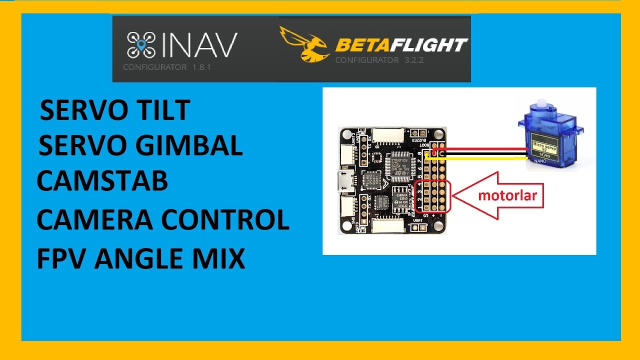 Servo tilt, servo gimbal, camera control,camstab ayarları - YouTube