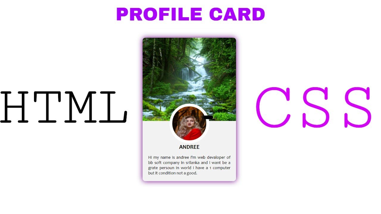 How to make a profile card using html and css - YouTube