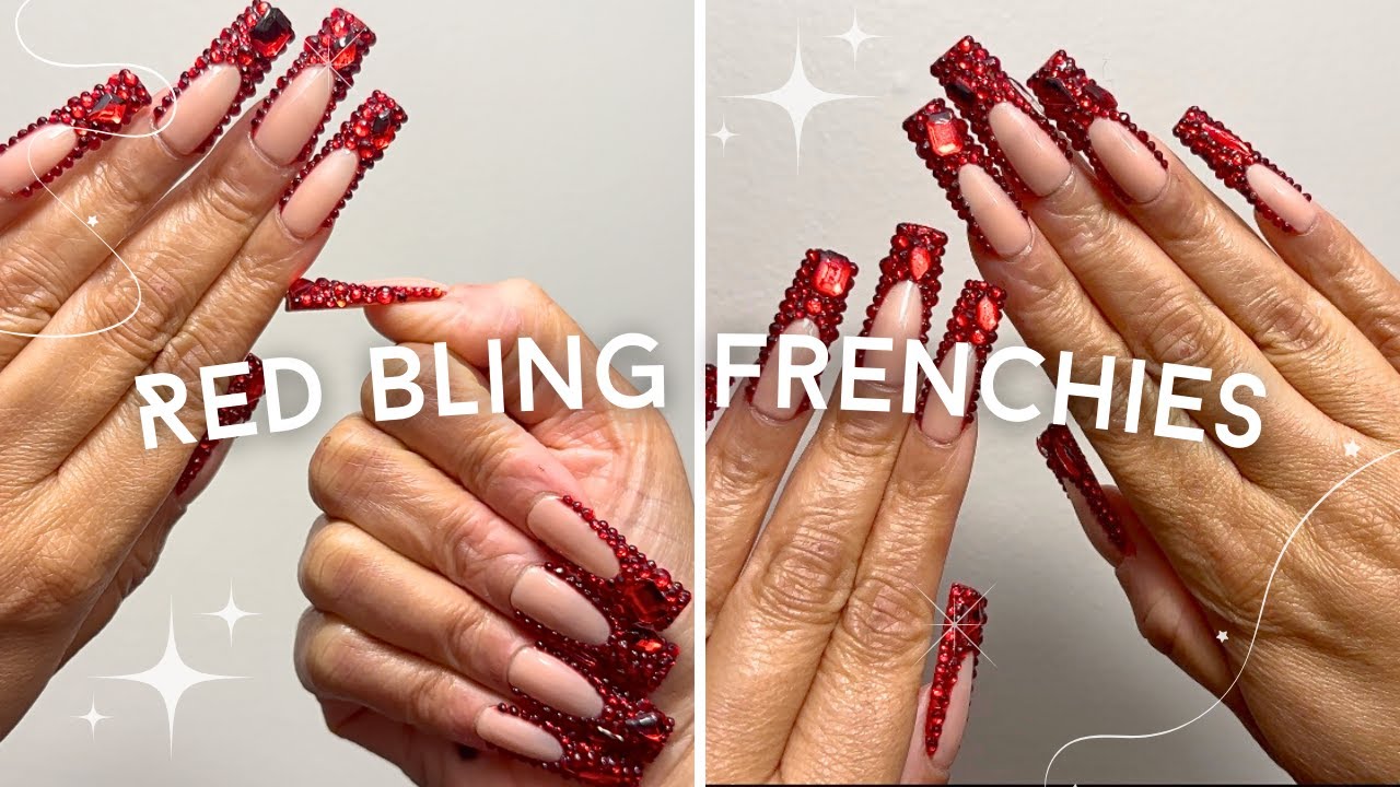 Bling French Tip | Beginner Friendly Tutorial + Satisfying Gem ...