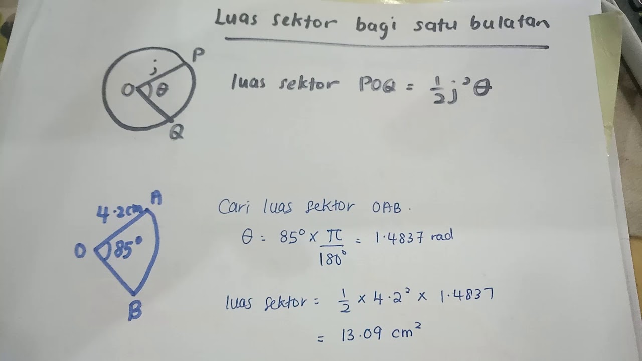 matematik tambahan tingkatan 5 kssm Bab 1 sukatan membulat, luas sektor ...