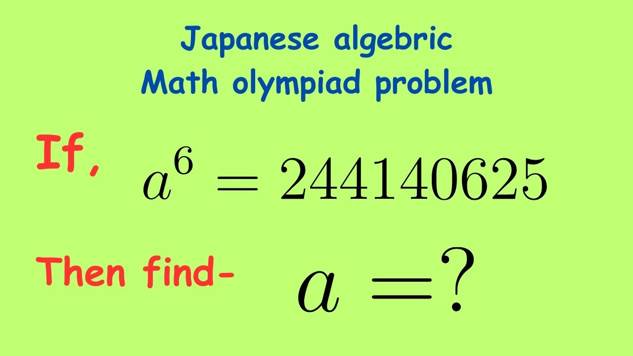 Japanese math olympiad problem | Can you solve this without calculator ...