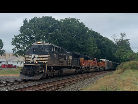Loaded train day with new NS intermodal symbols on the NS Harrisburg ...