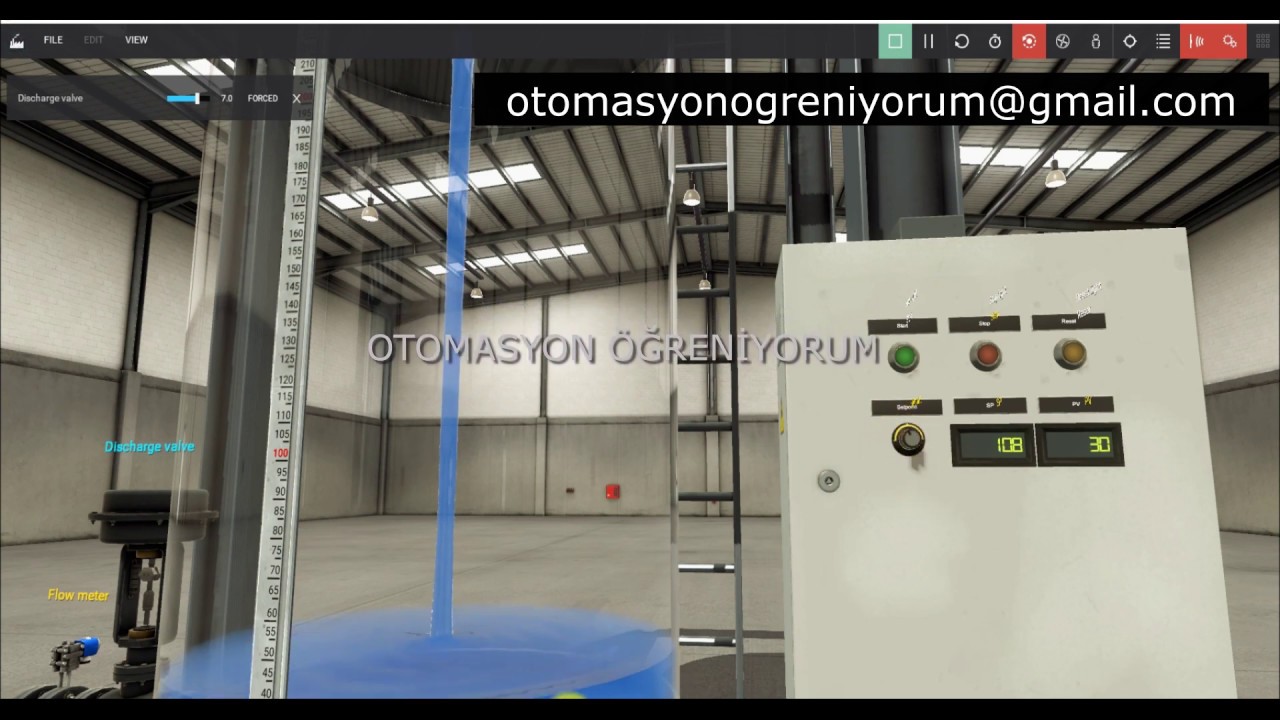 Siemens tia portal S7 1200 PLC PID(pid) TANK KONTROL- Factory io - YouTube