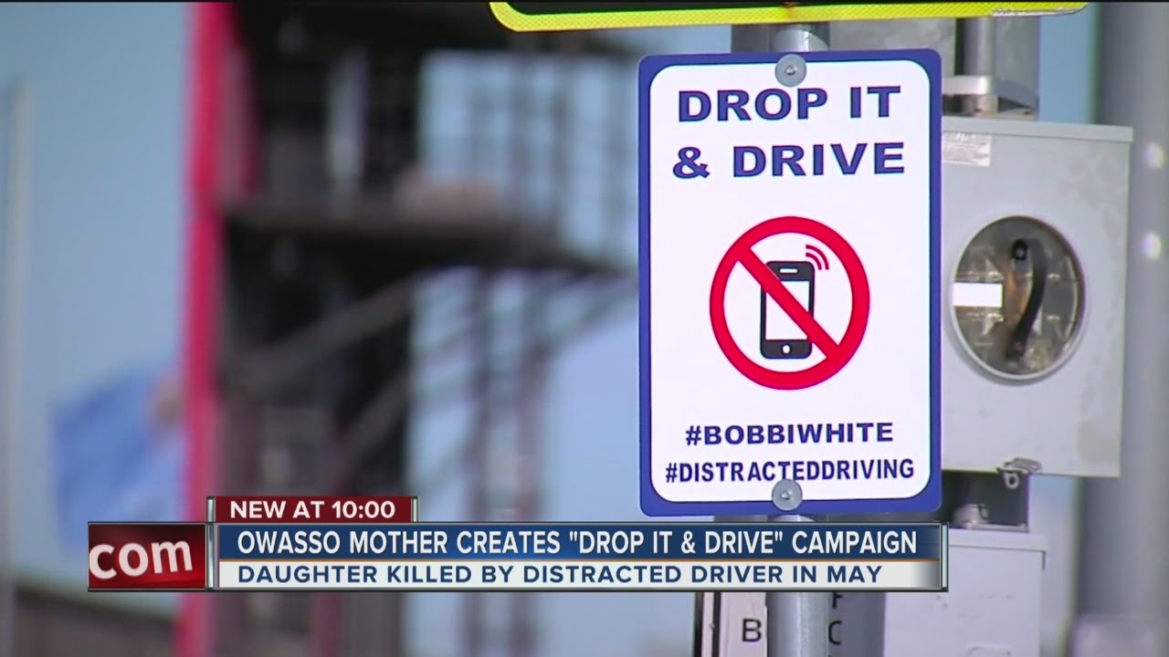 Owasso Mother Creates 'Drop It & Drive' Campaign - YouTube