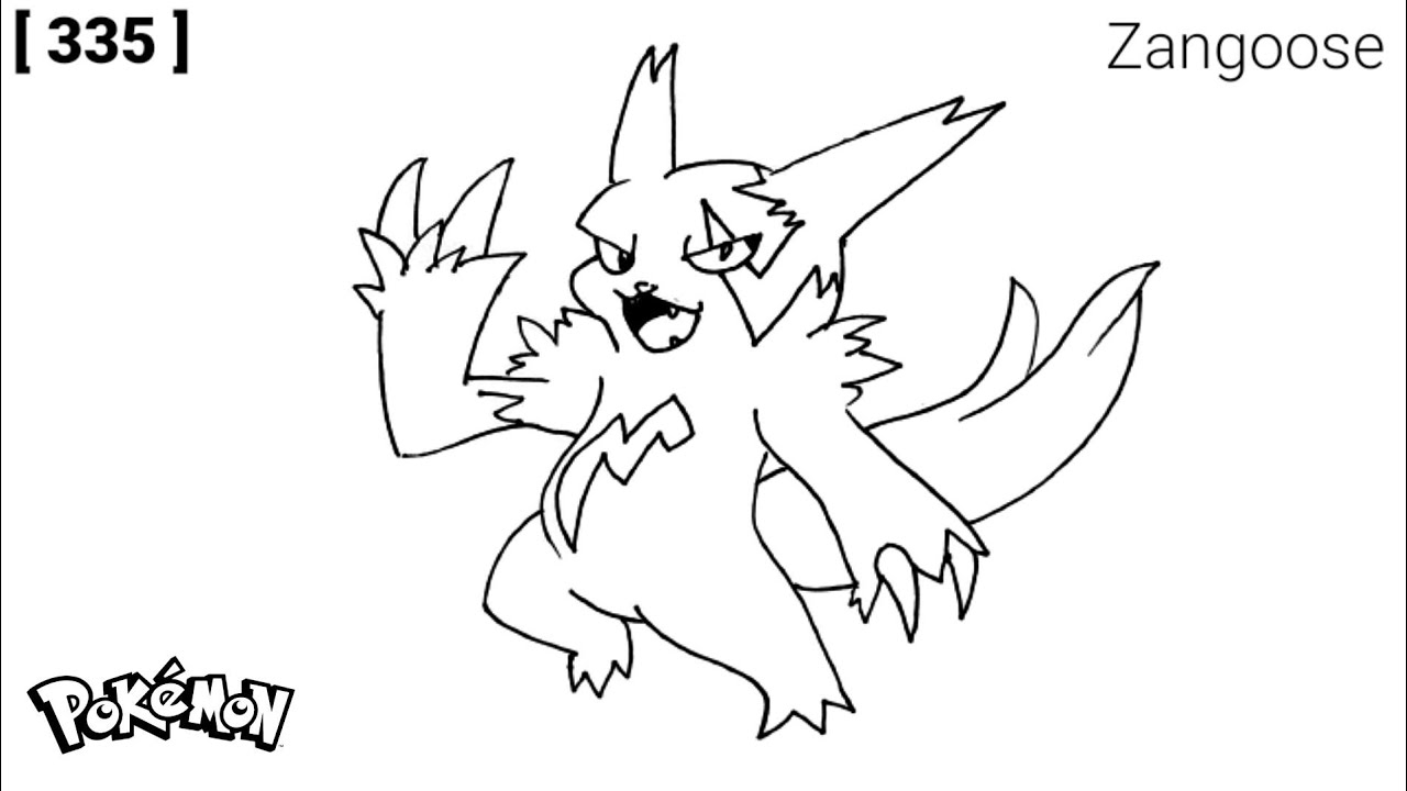 Zangoose Drawing | How To Draw Pokemon No 335 - YouTube