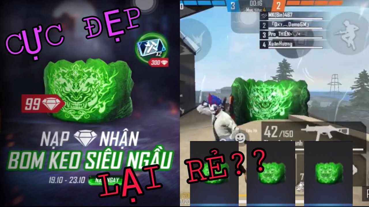 Free Fire | Test Bom Keo Siêu Ngầu Cực Chất Sự Kiện Nạp 99kc | Demo ...