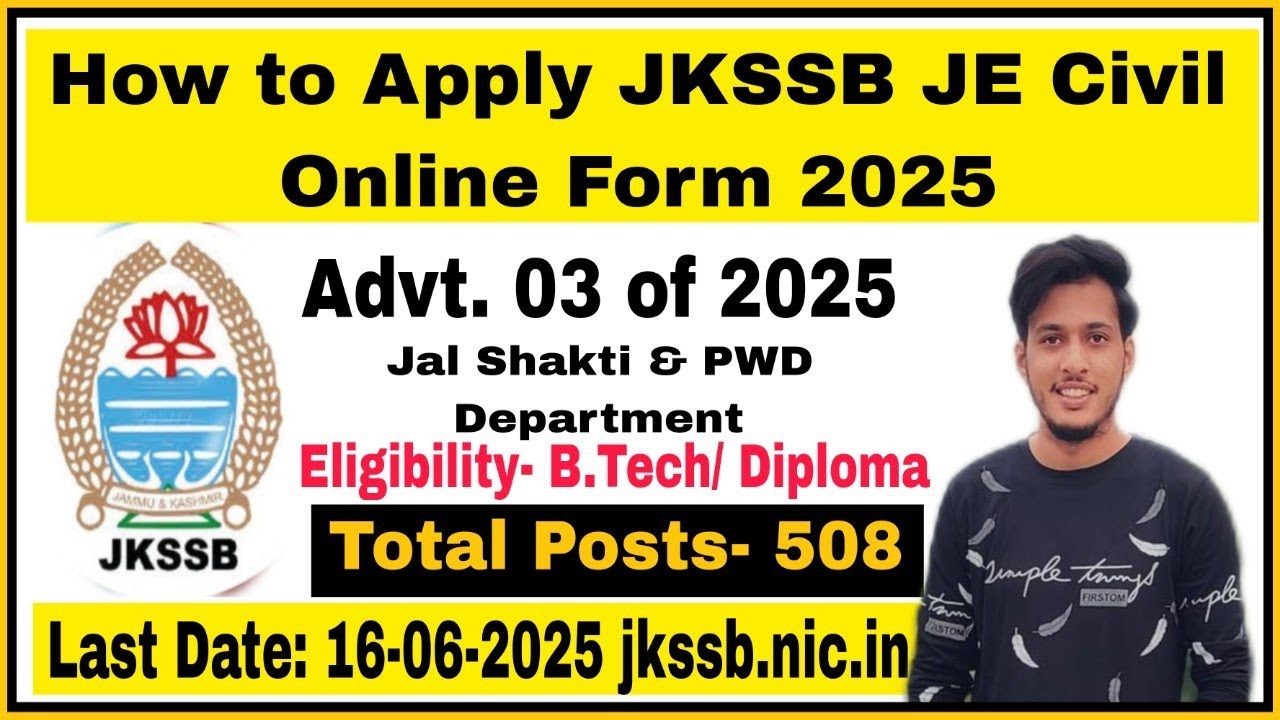 JKSSB JE Civil 2025 | How to Apply Online for JKSSB Advt 03 of 2025 ...