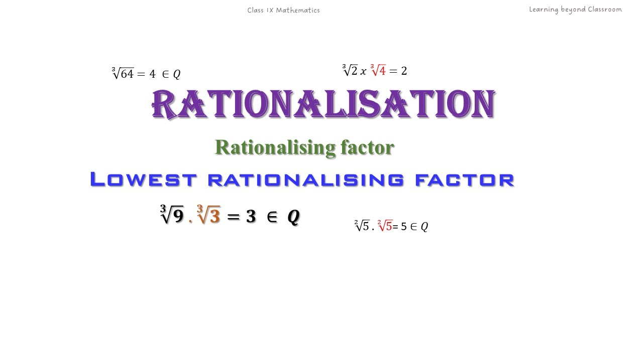 E x 1 (C) Part 1| Rationalisation | Rationalising factor | Lowest ...