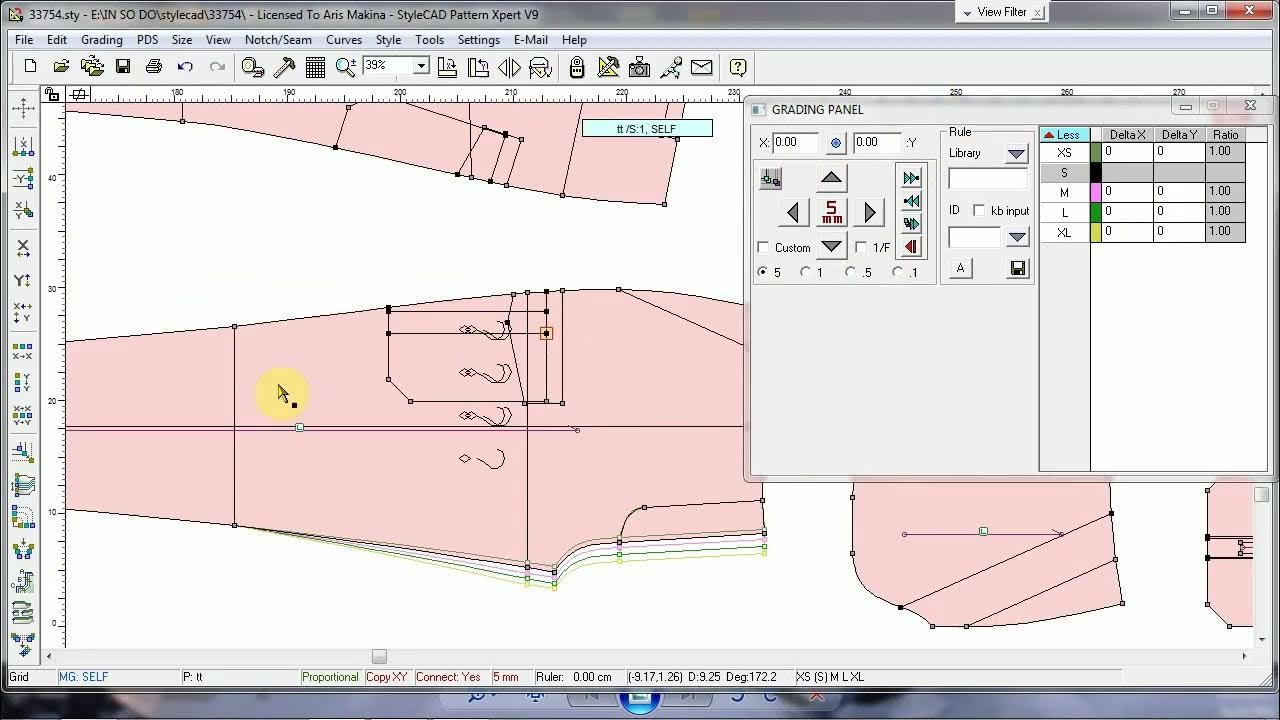 nhảy size trên phần mềm STYLECAD V9 - YouTube