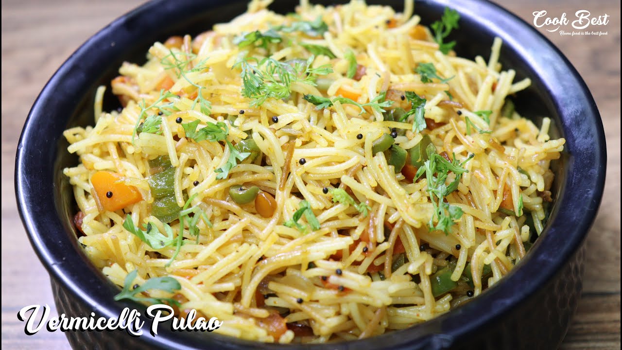 Vermicelli Pulao For Breakfast Recipe | Tasty Semiya Pulao | sevai ...