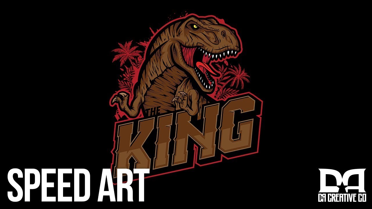 T-Rex "The King" Illustration | SPEED ART - YouTube