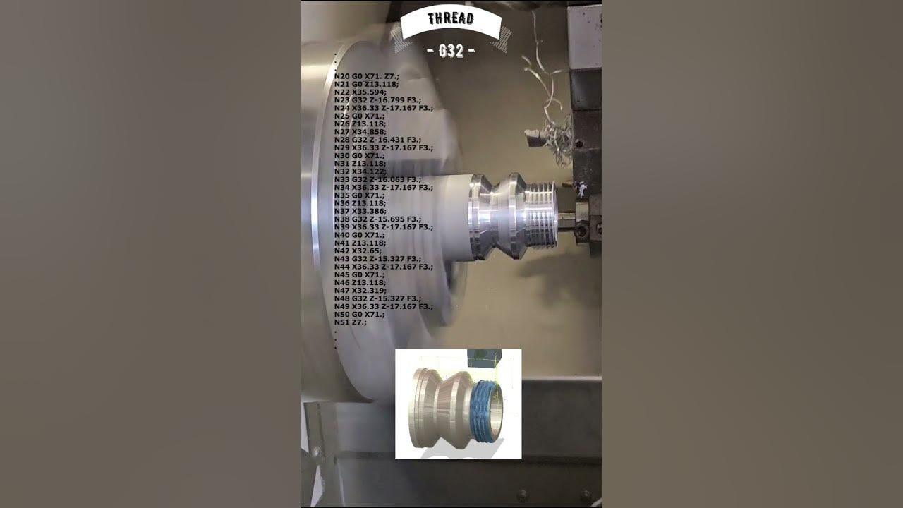 CNC TURNING and CNC PROGRAMMING, Threading, G32 Cycle - YouTube