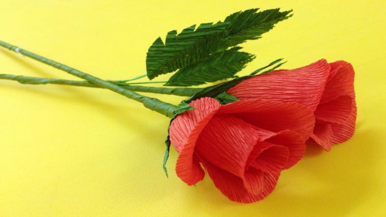 How to Make Rose Crepe Paper Flowers - Flower Making of Crepe Paper ...