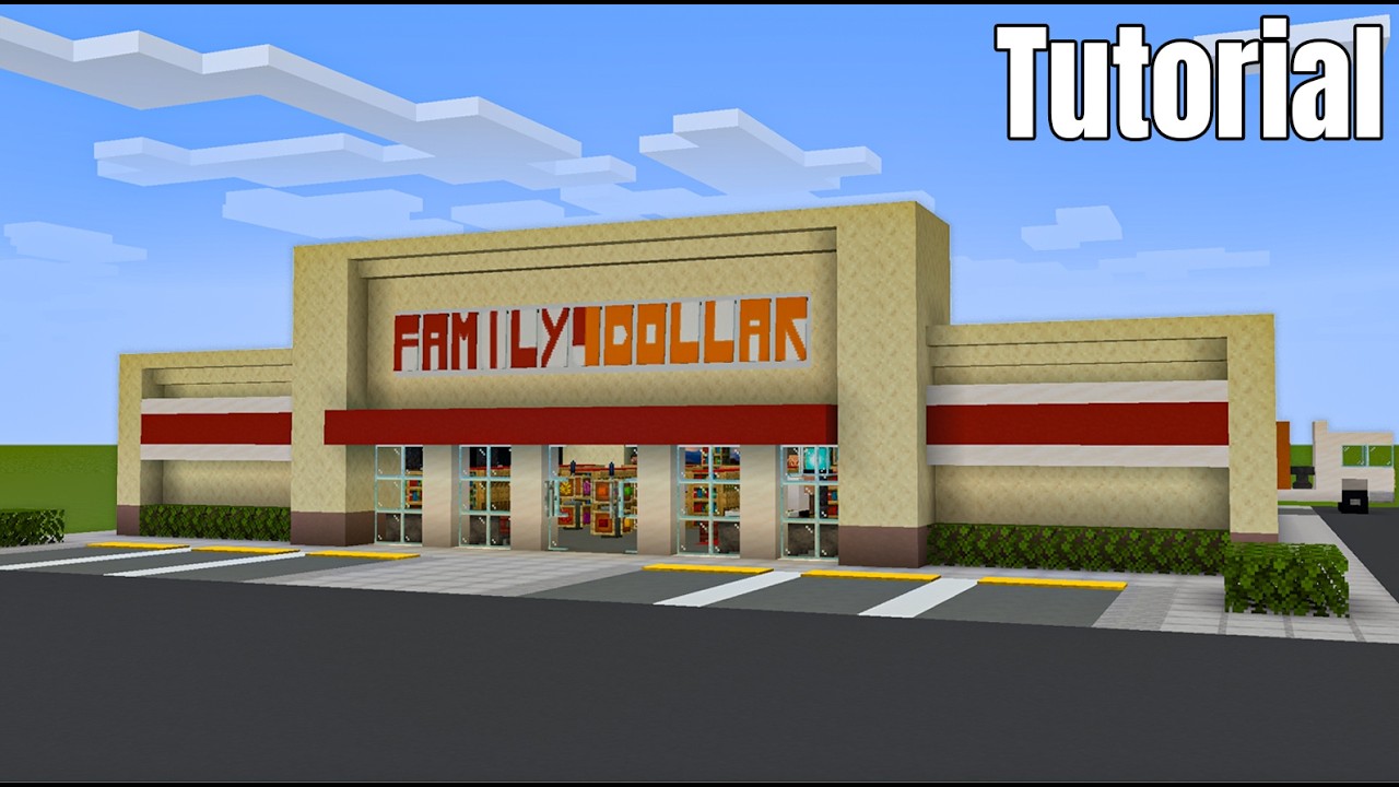 How to Build a Family Dollar Store In Minecraft | Step By Step Tutorial ...