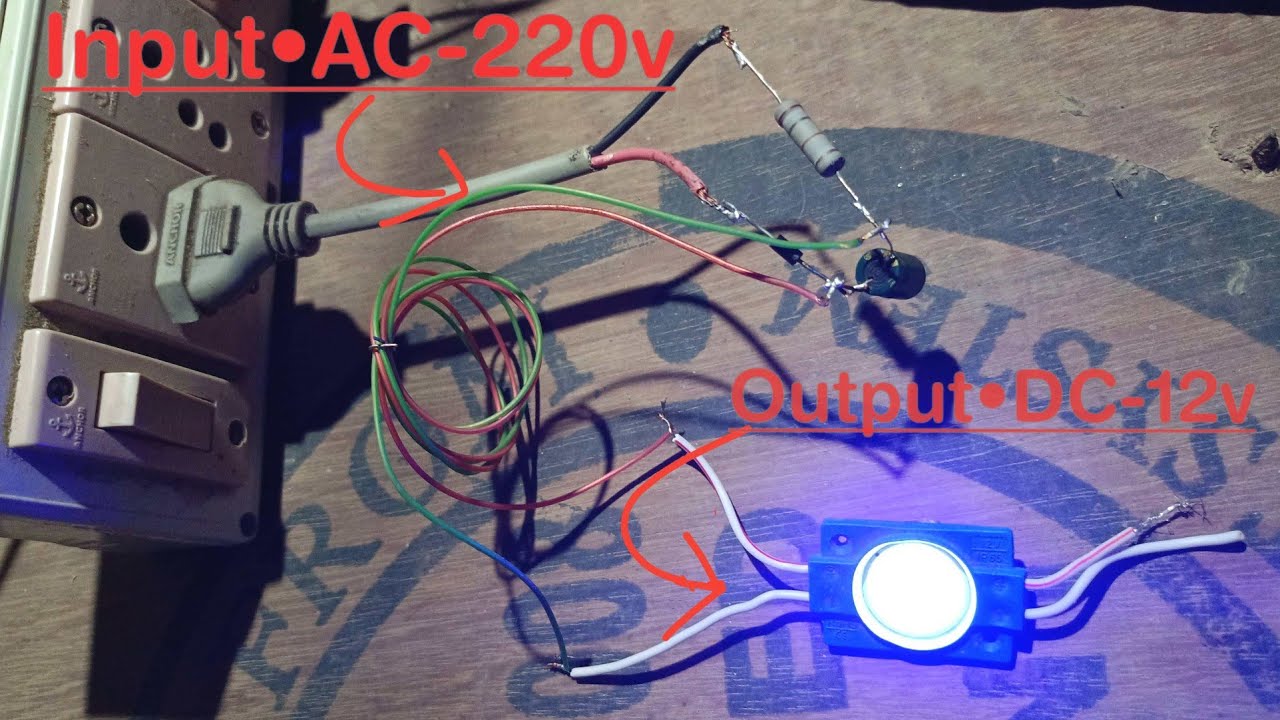 💯💡How to connect 12v LED light to 220v AC current at home💡💯|12v LED ko ...