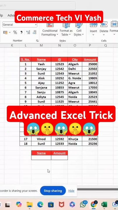 stop ‼️try this excel ‼️#excel #edexcel #excelshortcuts #exceltips #exceltricks #exceltutorial ...
