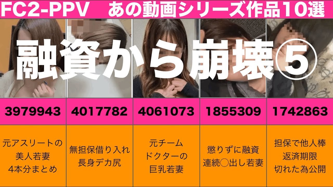 【FC2】FC2-PPV 融資から崩壊していく動画10選 ⑤【数字あり】#FC2#FC2PPV#神作品#叡智 - YouTube
