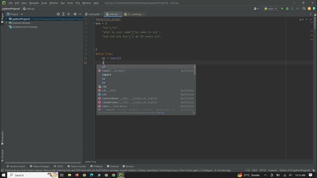 Chatbot python in 6 min #chatbot - YouTube