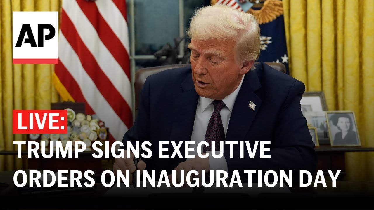 LIVE: Trump signs executive orders on Inauguration Day 2025 - YouTube