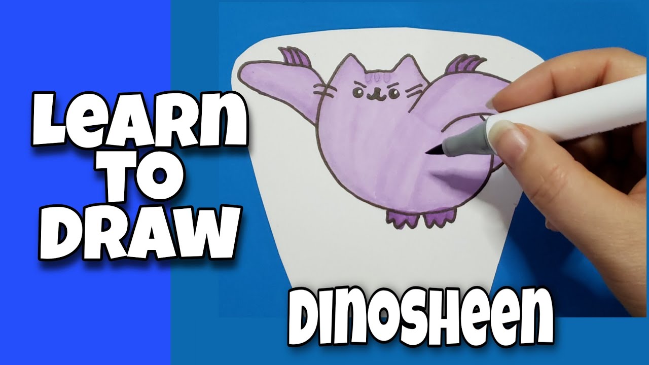 How to DRAW a Flying Dinosheen in our PUSHEEN collection! Step by step ...