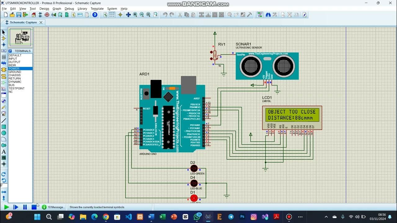 Simulasi alat pengukur jarak benda menggunakan sensor ultrasonik dengan ...