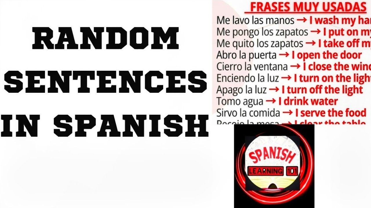 Random sentences in Spanish #spanish #spanishlearning101🔴 - YouTube